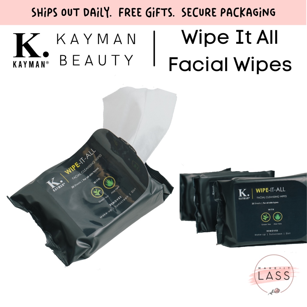 𝙆𝘼𝙔𝙈𝘼𝙉 𝘽𝙀𝘼𝙐𝙏𝙔 Wipe - It - ALL Facial Cleansing Wipes | Shopee Malaysia