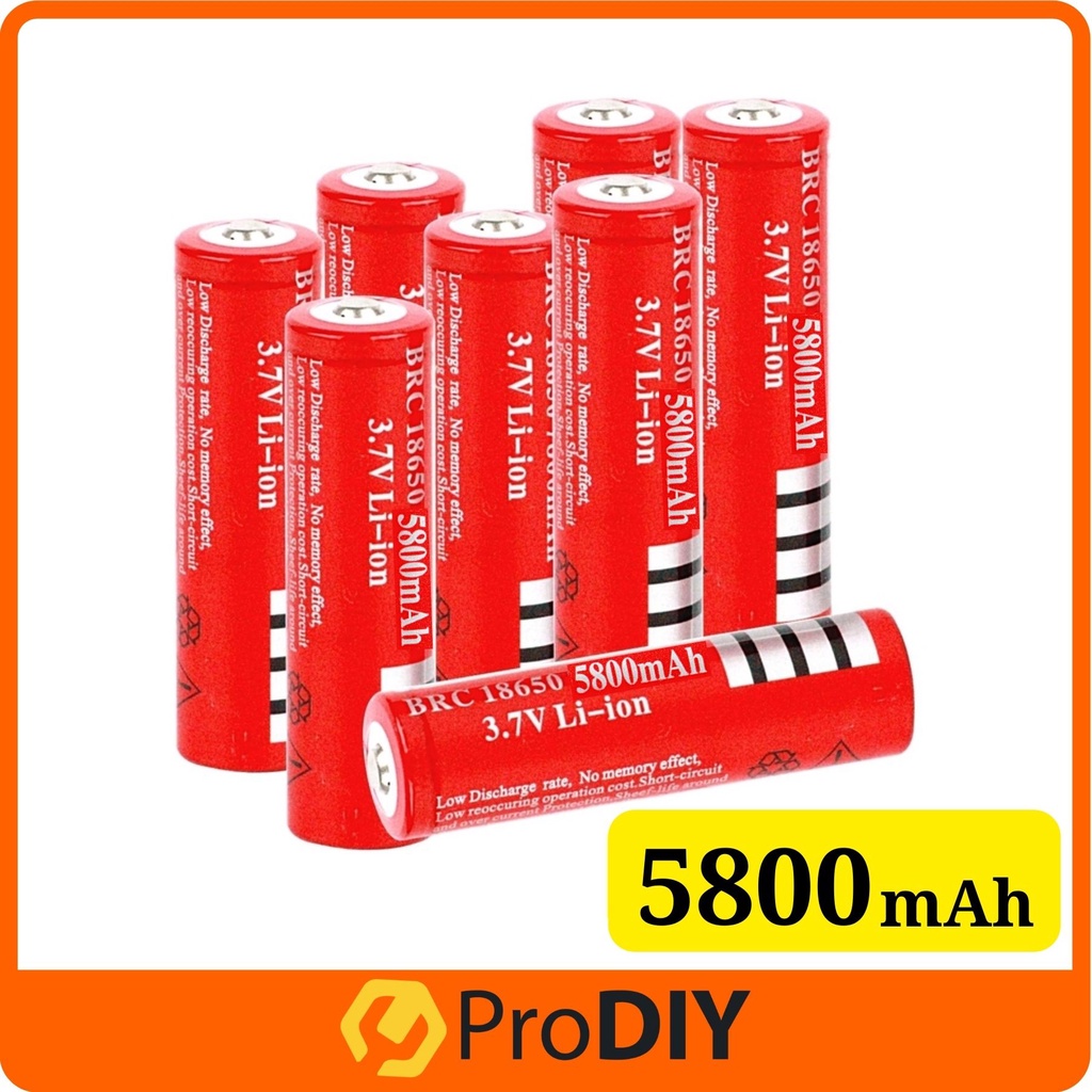 8PCS 18650 Bateri Boleh Cas Semula 5800mAH 3.7V Rechargeable Battery Lithium ( Flat / Button Top ...