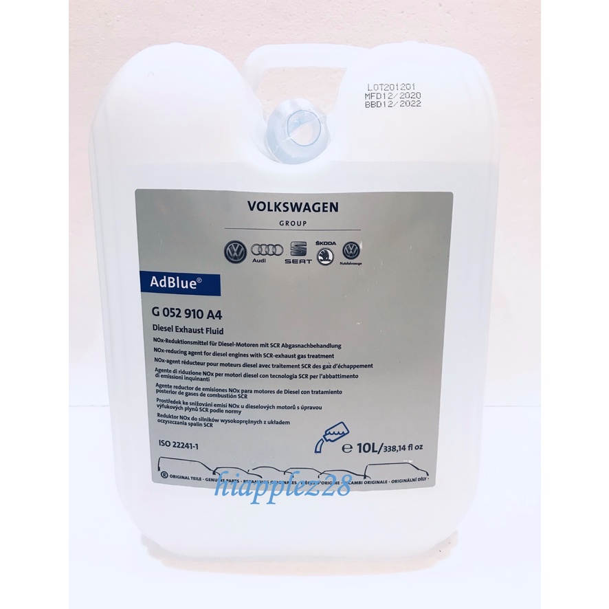 1.89L/10L Adblue Diesel Exhaust Fluid Genuine Volkswagen (ORIGINAL ...
