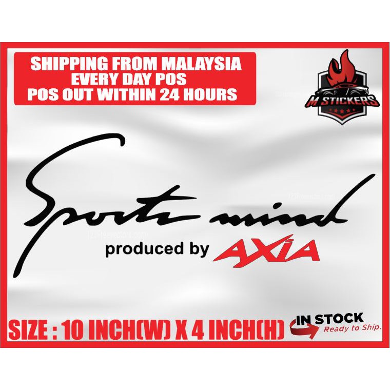 [M STICKERS] Sport Mind Axia Car Sticker Perodua Axia | Shopee Malaysia