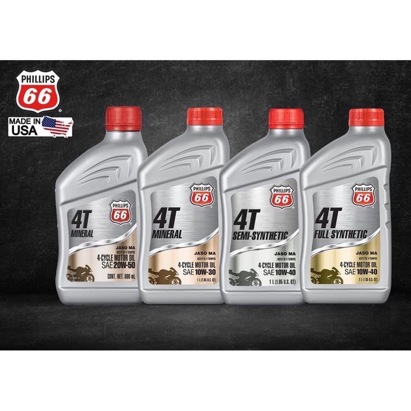 🇺🇸 PHILLIPS 66 LUBRICANT SEMI SYNTHETIC FULLY SYNTHETIC MINYAK HITAM 4T ...