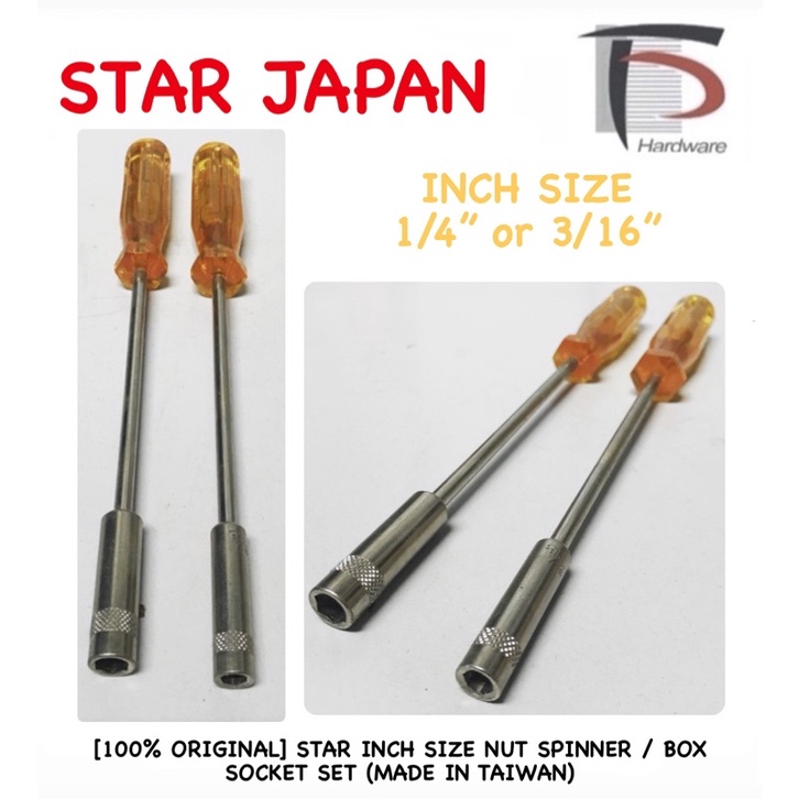 [100% ORIGINAL] STAR INCH SIZE NUT SPINNER / NUT DRIVER / BOX SOCKET ...