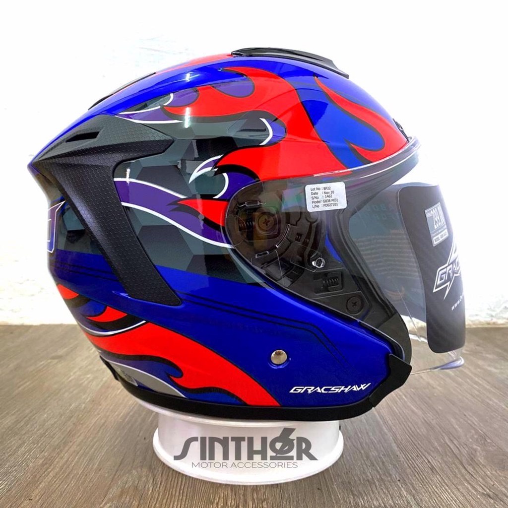 HELMET GRACSHAW Gaizer G838 PYRO !! !! ADA SIRIM YE!! | Shopee Malaysia