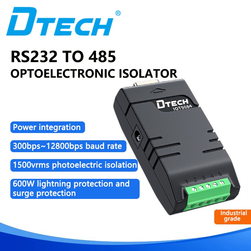 DTECH RS232 To RS485 Industrial Grade Passive/Passive Photoelectric Isolation Two-Way Converter ...