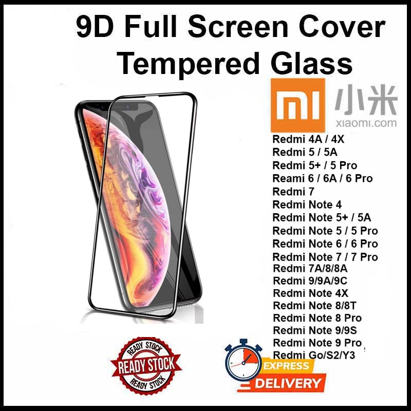 9D/5D HD CLEAR REDMI MI TEMPERED GLASS S2 Mi 4X 8 7A 8A 8T 9 9A 9C 9S ...
