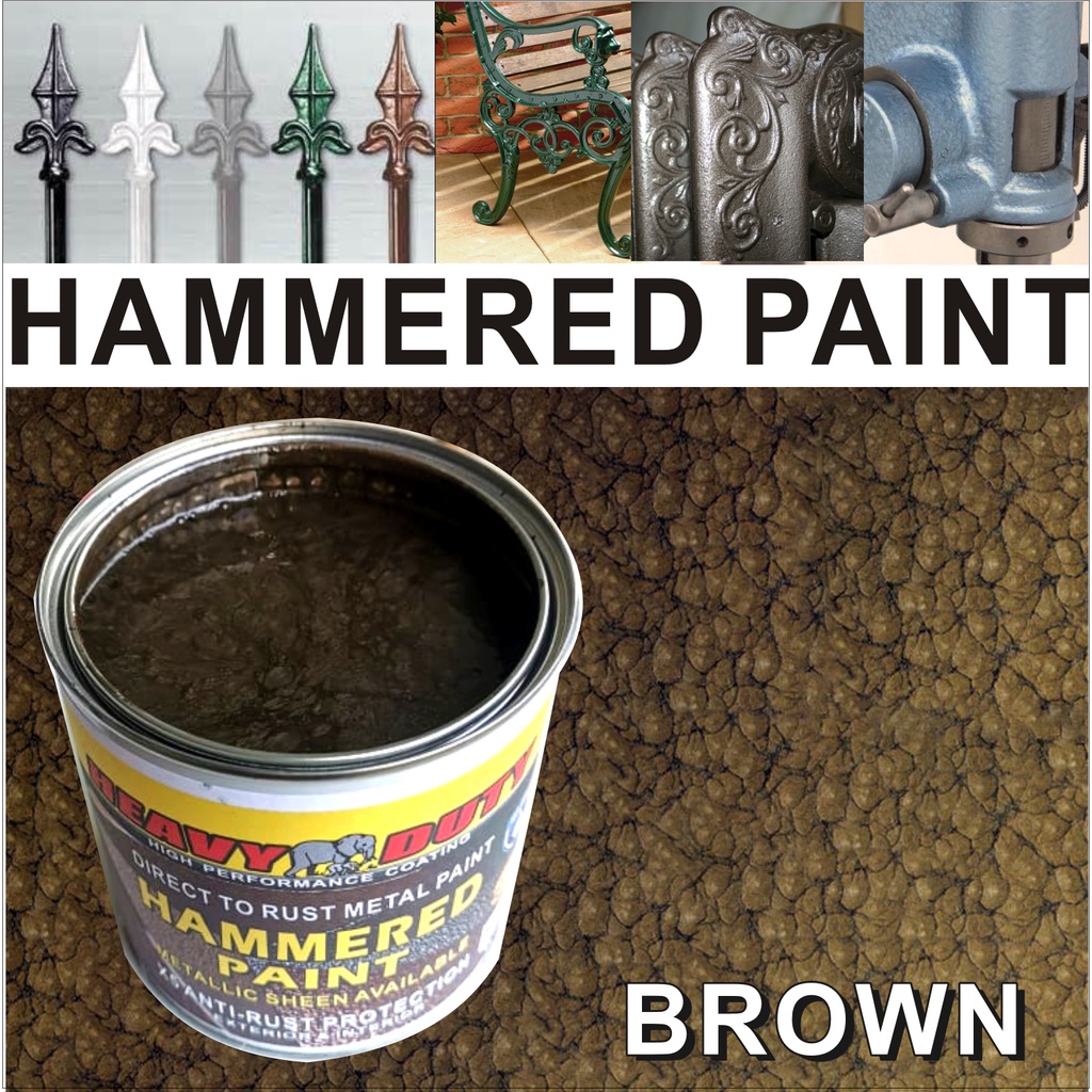 1L HAMMERED PAINT (HEAVY DUTY) Finish Direct to Rust Metal Paint ...