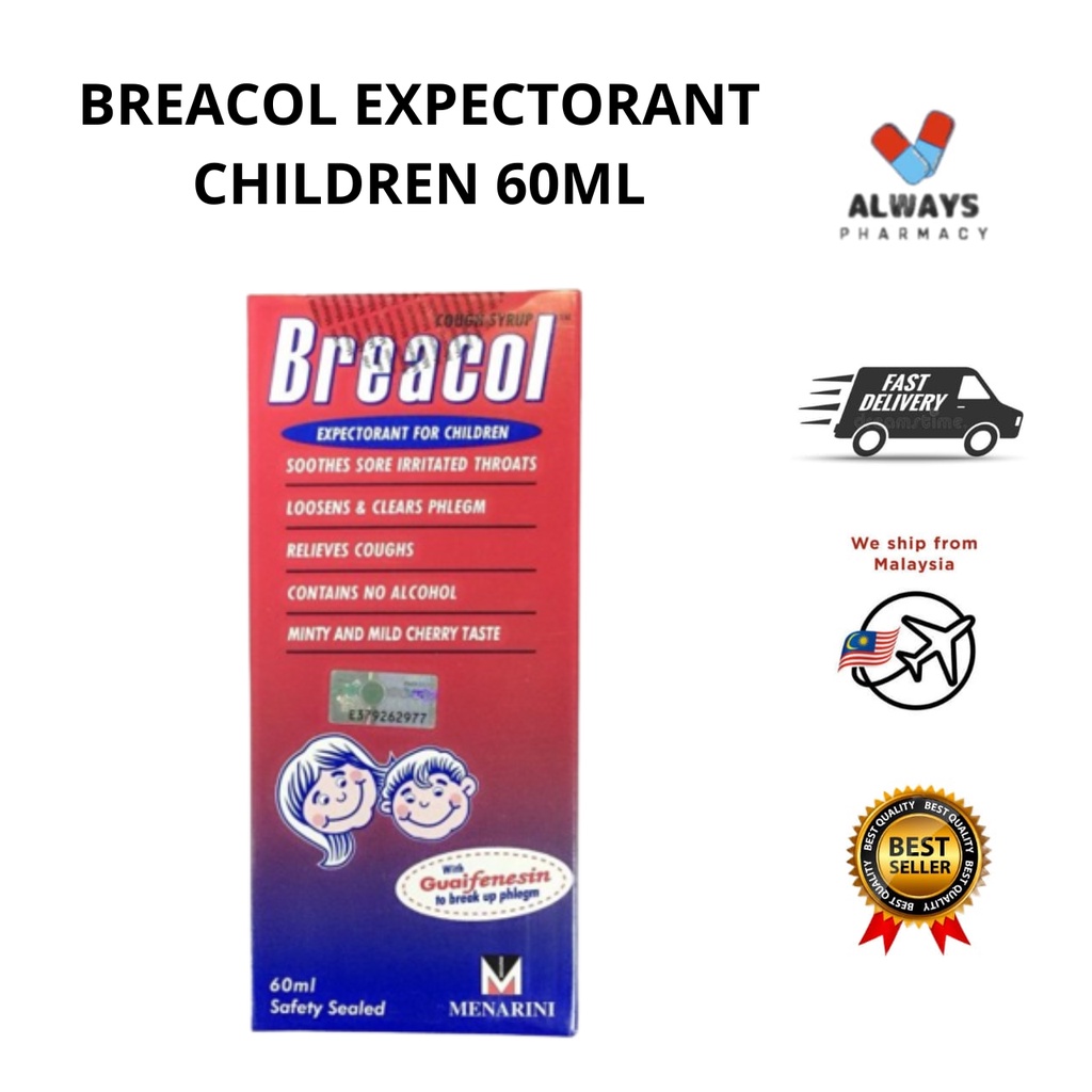 BREACOL EXPECTORANT CHILDREN 60ML UNTUK BATUK KANAK-KANAK | Shopee Malaysia
