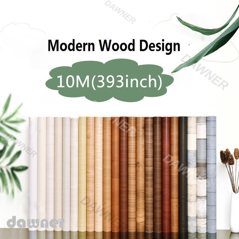 10M PVC Waterproof Self Adhesive Wallpaper wardrobe Cabinet Wood Grain ...