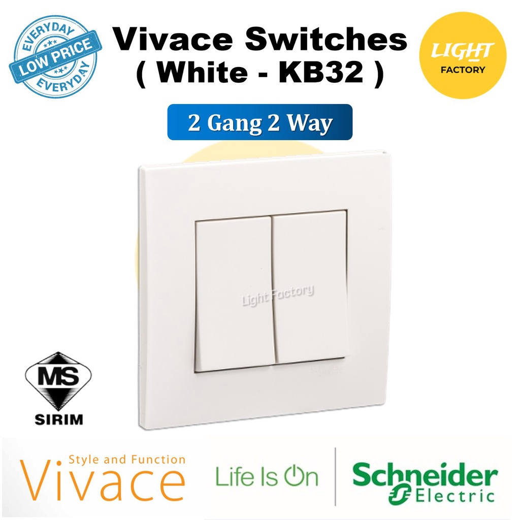 🔥SIRIM APPROVED🔥 Schneider Vivace Switches White KB15 KB31/1 KB32/1 ...