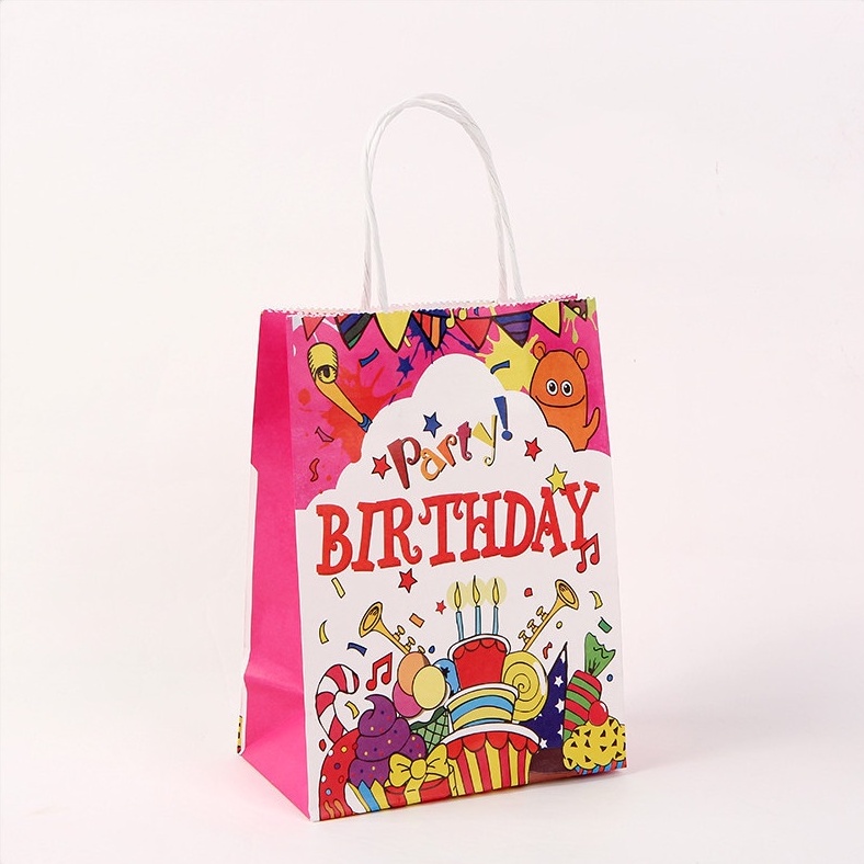 Happy Birthday Paper Bag Party Gift Bag Present Paper Bag Kraft Paper ...