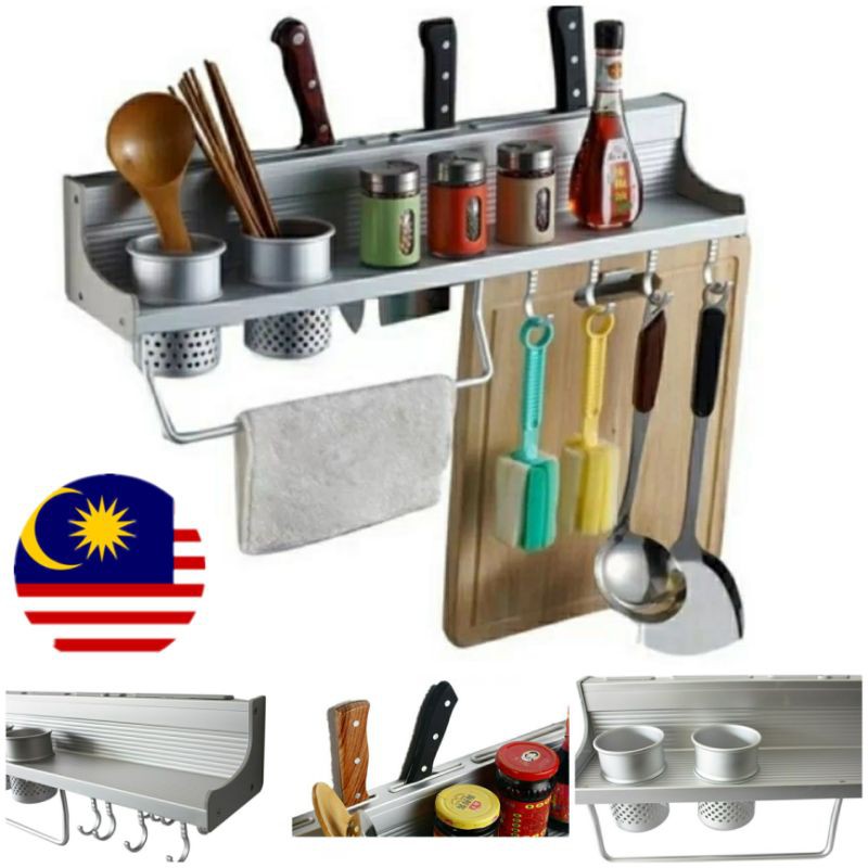 🇲🇾🔥Rak Sangkut Gantung Barang Dapur Sudu Garpu Pisau Senduk Sudip Metal ...