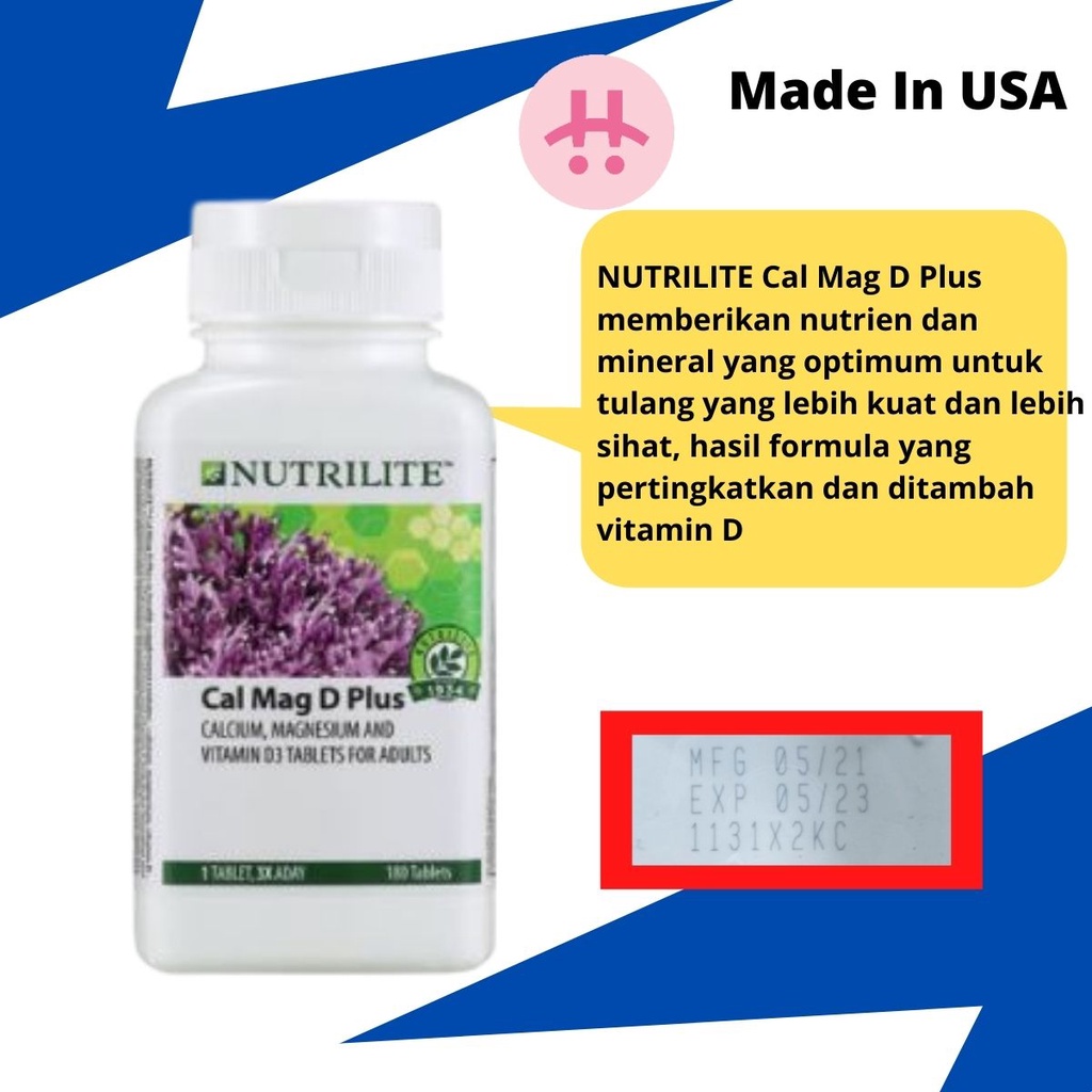 RUBY NUTRILITE Cal Mag D Plus calcium 180tab Original Ori | Shopee Malaysia
