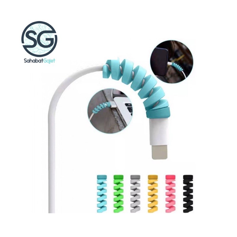 PROMO 4:4 Universal Silicone Spiral USB Charge Cable Cord Protector ...