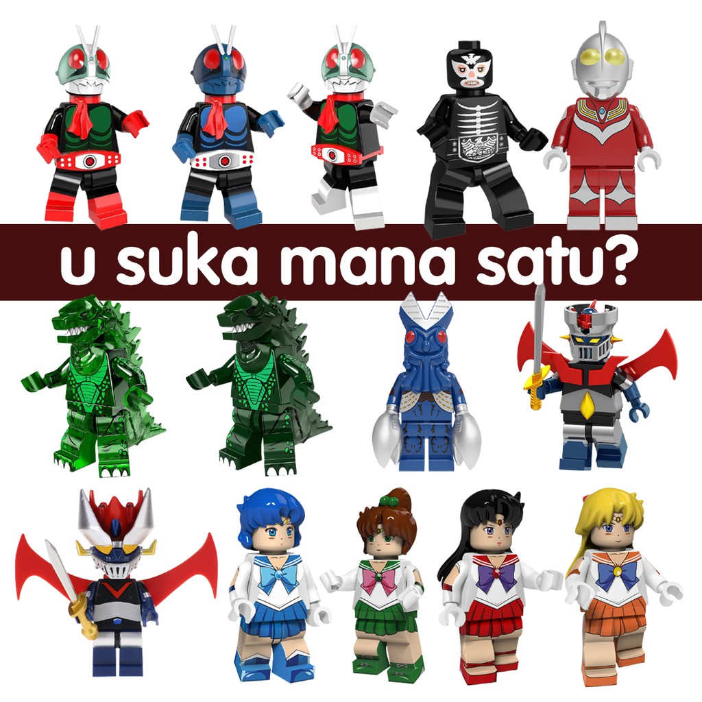 【Jombuku】Minifigures Kamen Rider/Ultraman/Godzilla/Mazinger Z:Infinty ...