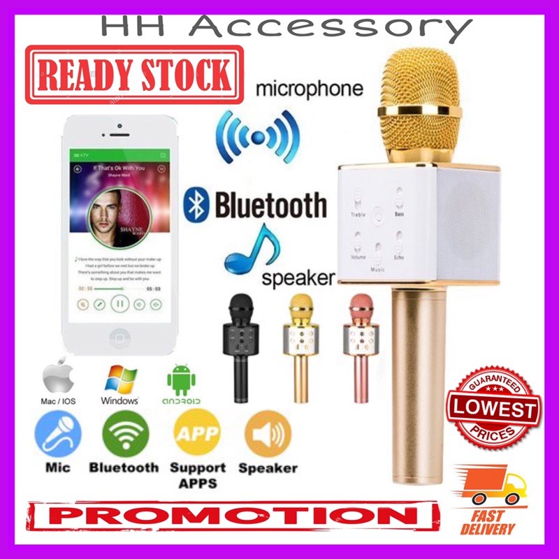🔥READY STOCK🔥WS858 WS1816 Wireless Karaoke Microphone Portable Bluetooth KTV Music Singing ...