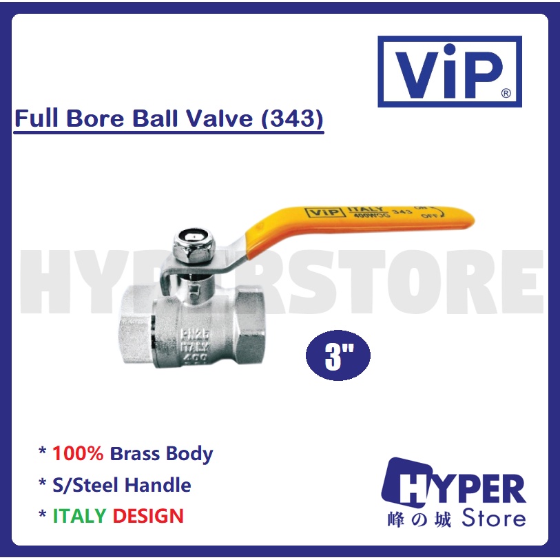 VIP 343 3inch Brass Full Bore Ball Valve/ 3'' Injap Sudut / Stainless ...