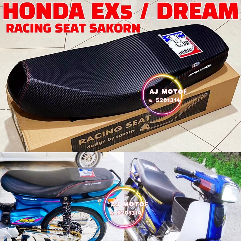 HONDA EX5 / DREAM RACING SEAT SAKORN SA KORN THAILAND CARBON HIGH POWER HP SIT SARUNG COVER ...