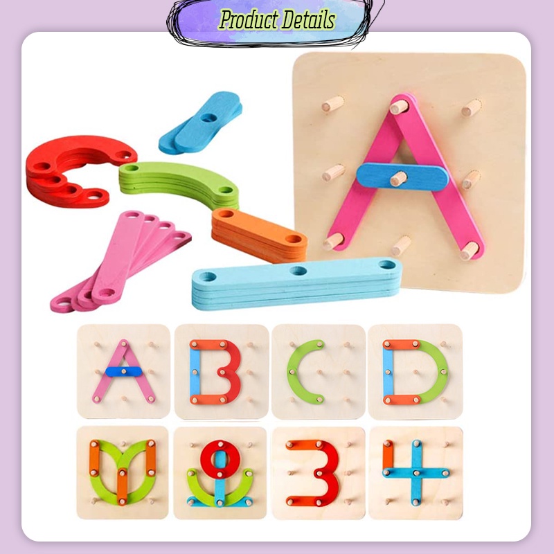 [Little B House] Wooden Geometric Shape Column Set Digital/Letter ...
