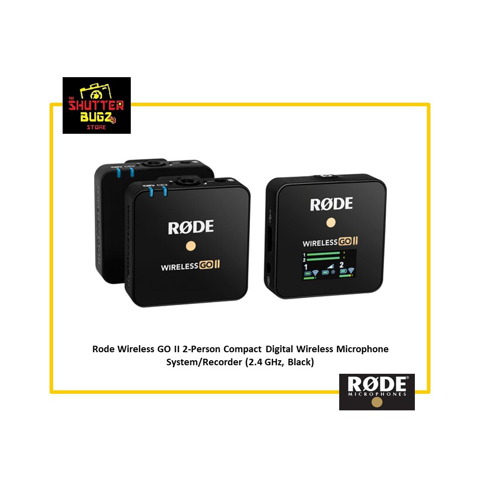 Rode Wireless GO II 2-Person Compact Digital Wireless Microphone System/Recorder (2.4 GHz, Black ...