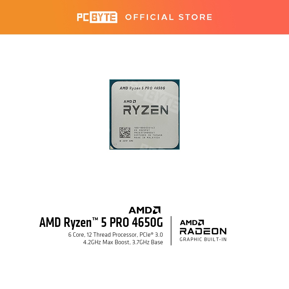 AMD Ryzen 5 PRO 4650G Processor with Radeon Graphics (no retail box ...