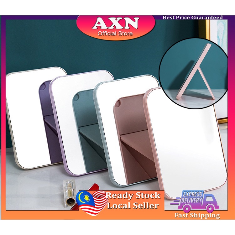 AXN Foldable Cosmetic Make Up Mirror Portable Stand Cermin Kaca ...