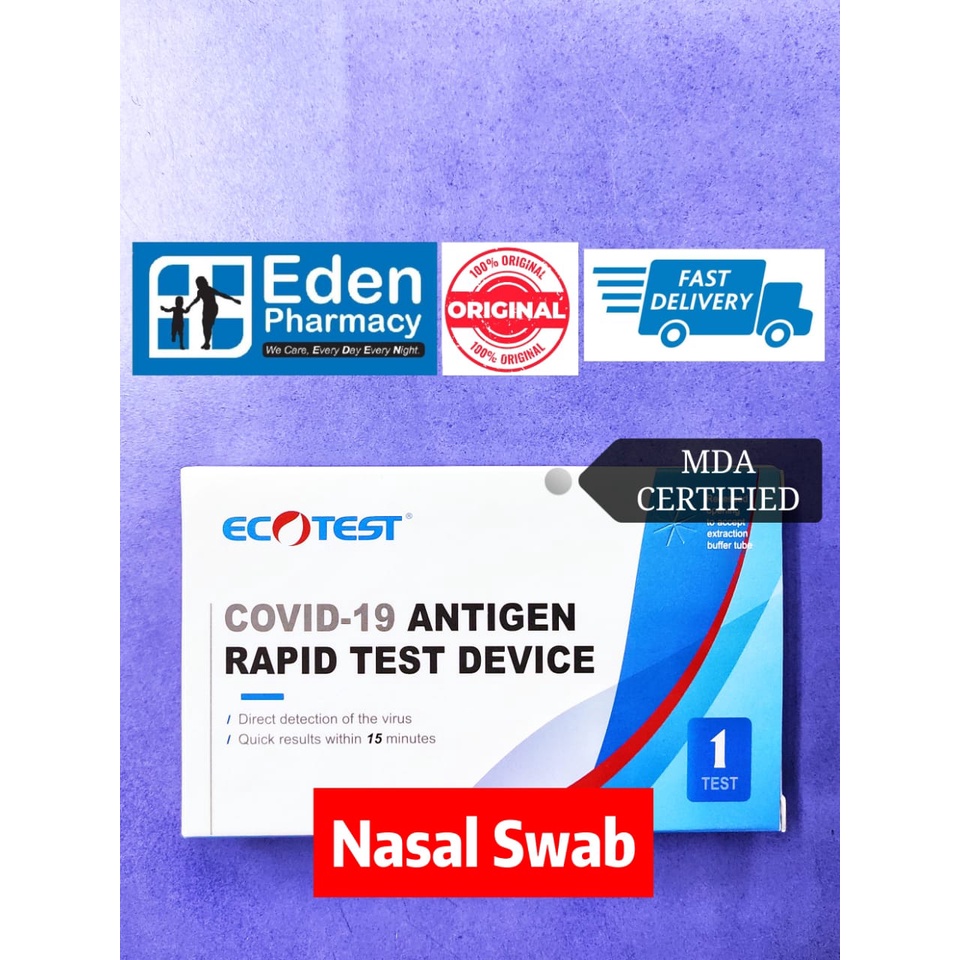 Ecotest covid-19 NEW ( NASAL SWAB + SALIVA ) RTK covid test kit ( 1 ...