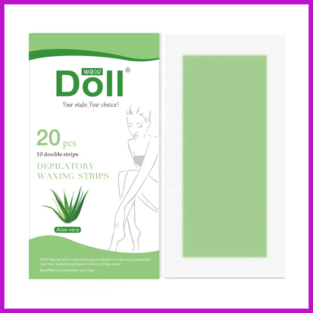 DOLLWAX® 20pcs Hair Removal Waxing Strip Cold Wax Strip Hair Bikini Wax ...