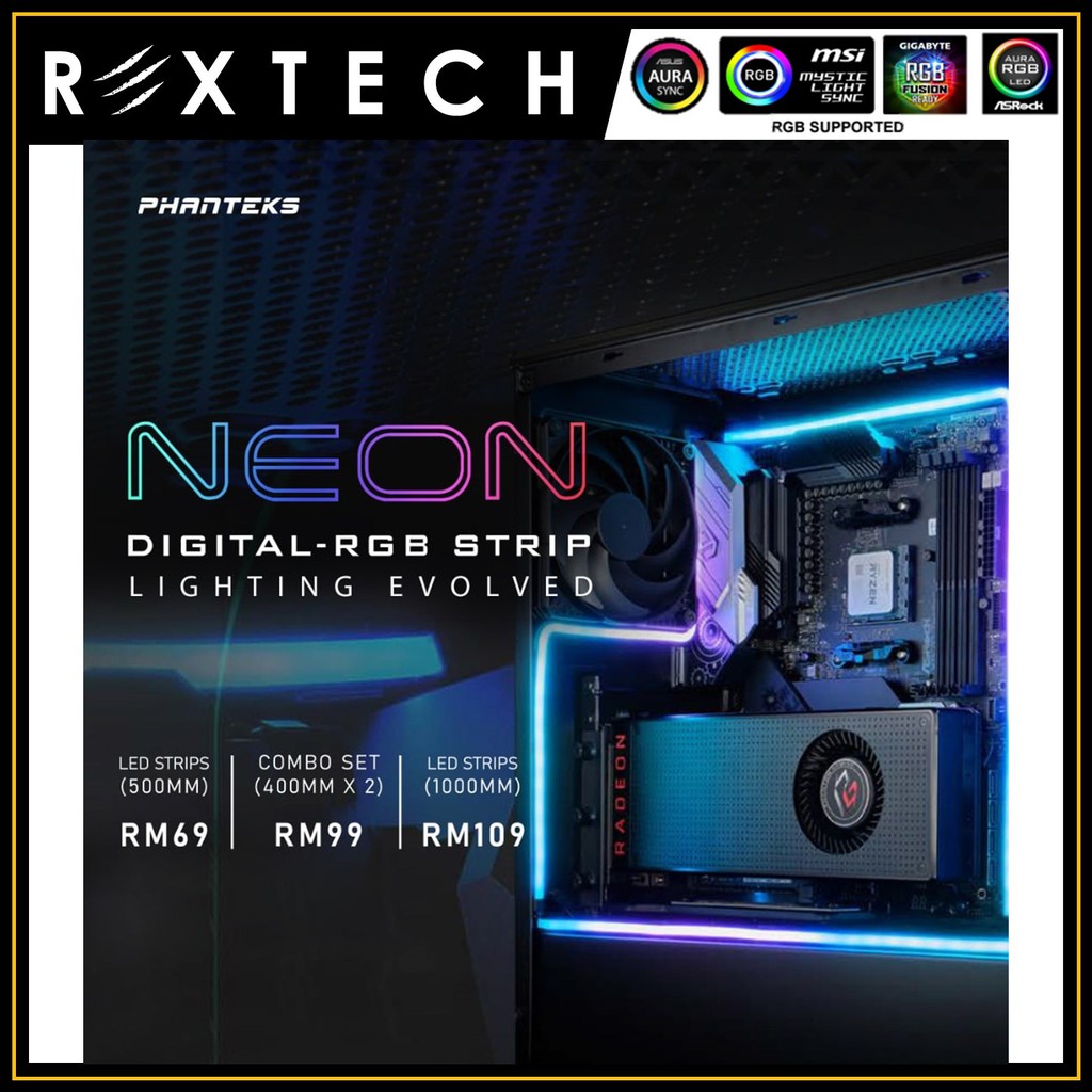 PHANTEKS DIGITAL RGB NEON LED KIT (Combo / 550mm / 1000mm) | Shopee ...