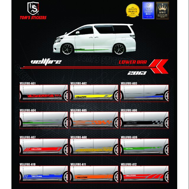 🔥Sales🔥Toyota Vellfire Lower Bar Stickers | Shopee Malaysia