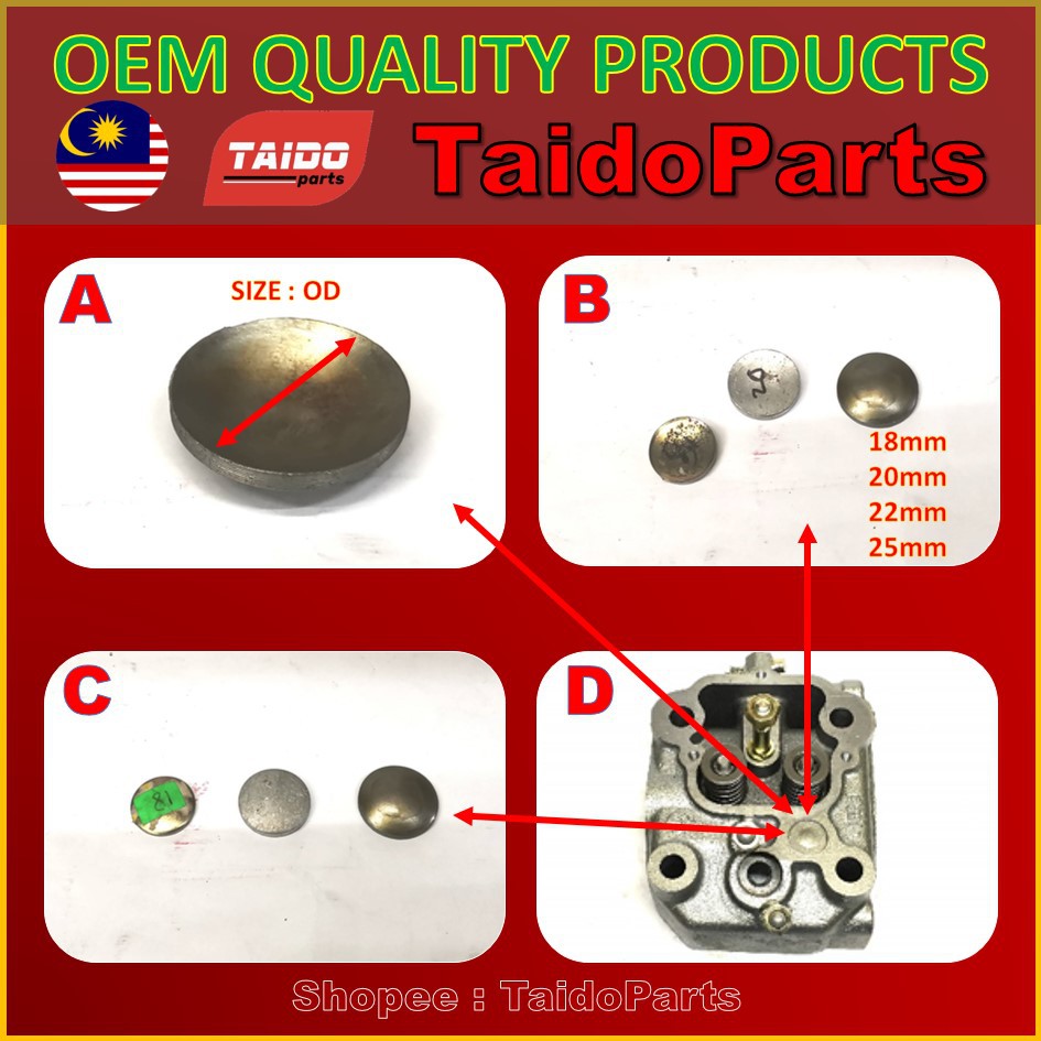 Kubota Yanmar Engine water jacket plug 18mm 20mm 22mm 25mm | Shopee ...