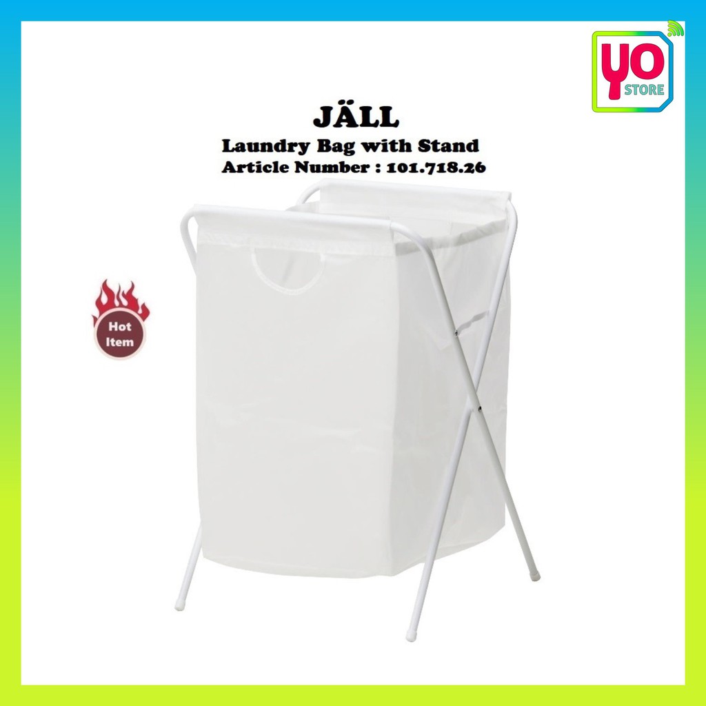 IKEA JALL Laundry Bag With Stand (White Colour) | Shopee Malaysia