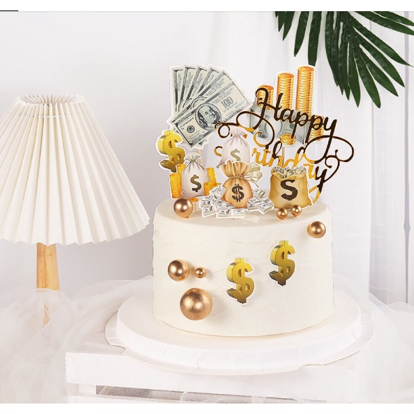 Dollar Money Birthday Cake Topper/Paper Dollar Wedding Birthday Topper ...