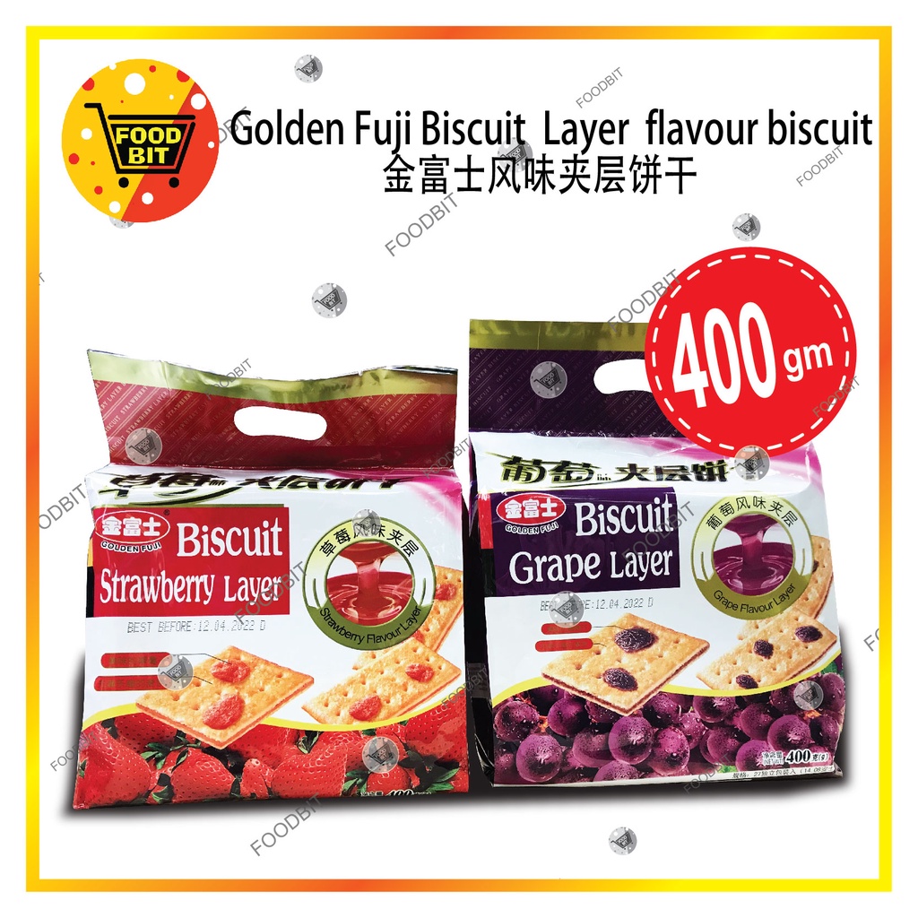 400g net Golden Fuji Biscuit Strawberry Layer flavour biscuit 金富士 草莓味夹层 ...