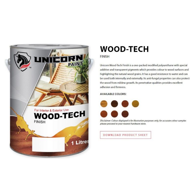 Unicorn Wood Tech Paint 1liter 不错的木漆 | Shopee Malaysia