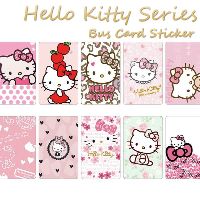 Cute Hello Kitty Bus Train LRT MRT Access Card Decorative Sticker 5pc ...