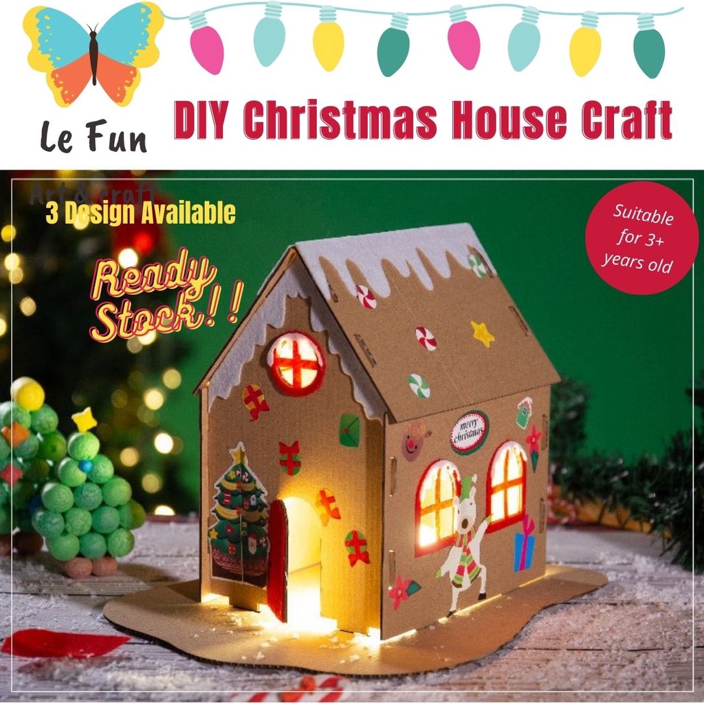 【KL Ready stock】DIY Christmas House Kids Craft ; Xmas Gift; Play and ...