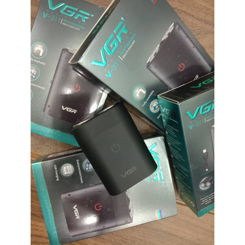 VGR V-311 Portable Electric Shaver 2 Floating Head IPX7 Waterproof Razor USB Rechargeable Razor ...