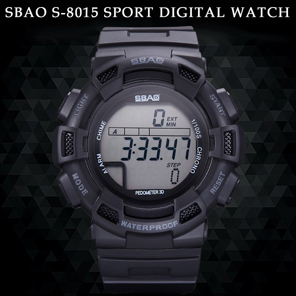 New SBAO Sport Waterproof LED Men's Digital S-8015 Watch | Shopee Malaysia