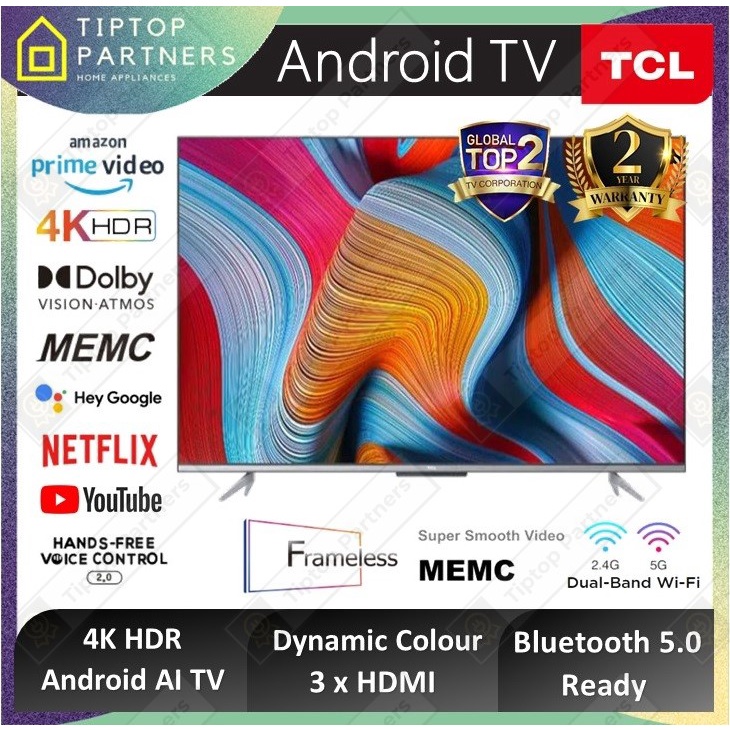 TCL 4K UHD Android Smart AI TV (50" / 55") 50P725 55P725 | Shopee Malaysia