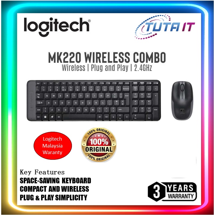 Logitech MK220 Compact Wireless Keyboard Mouse Combo(920-003235 ...