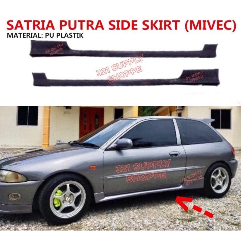 MIVEC SATRIA SIDE SKIRT PU3015 SET // PUTRA MIVEC SET LIP SKIRT TEPI ...