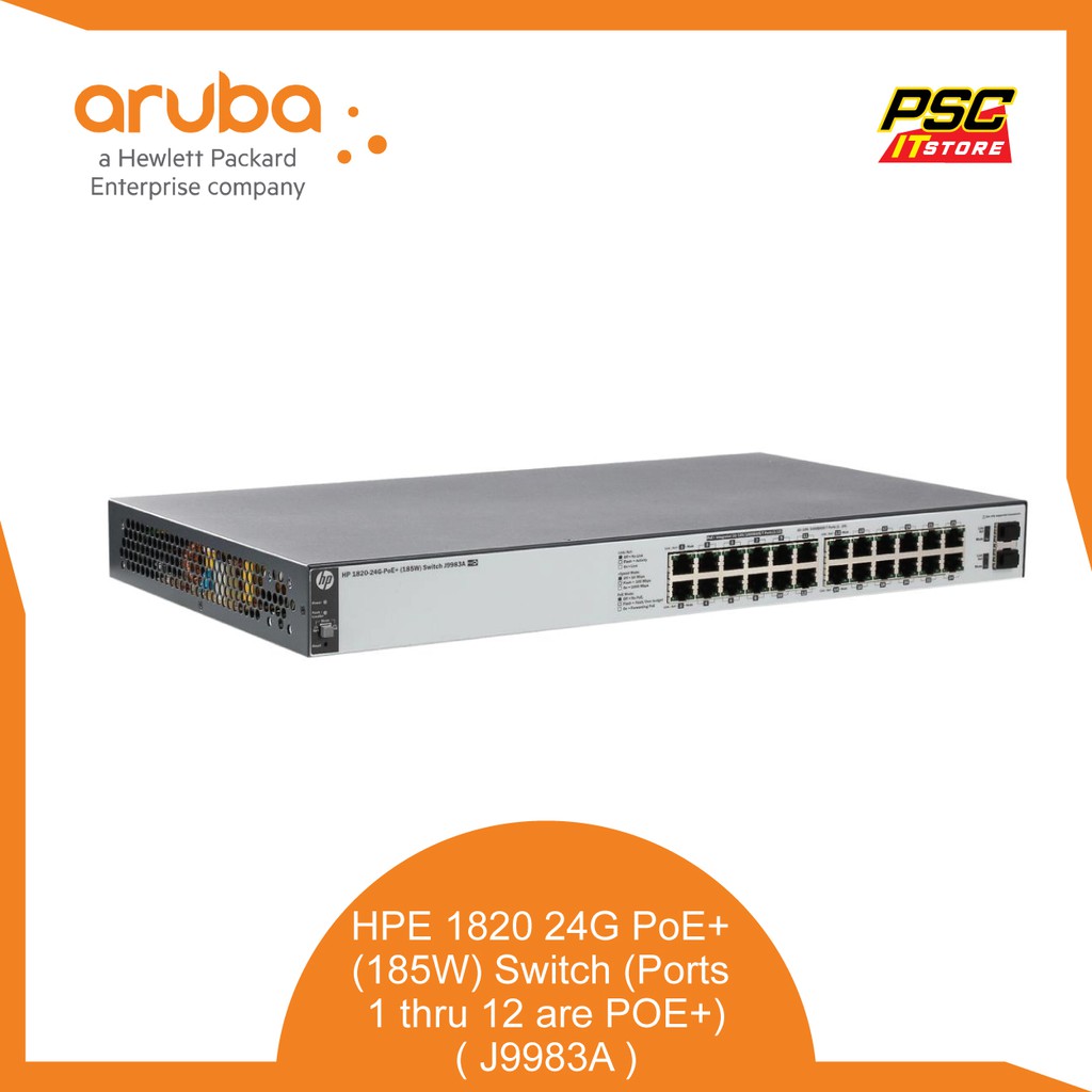 HP J9983A: OFFICECONNECT 1820 24G POE+ (185W) 24 PORT 10/100/1000 MBPS ...
