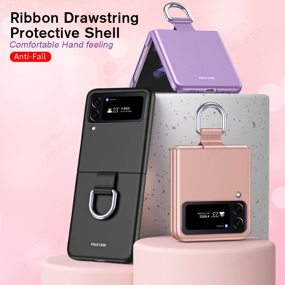 ZFlip6 Case With Finger Ring for Samsung Galaxy Z Flip6 Flip 5 4 5 3 5G ...