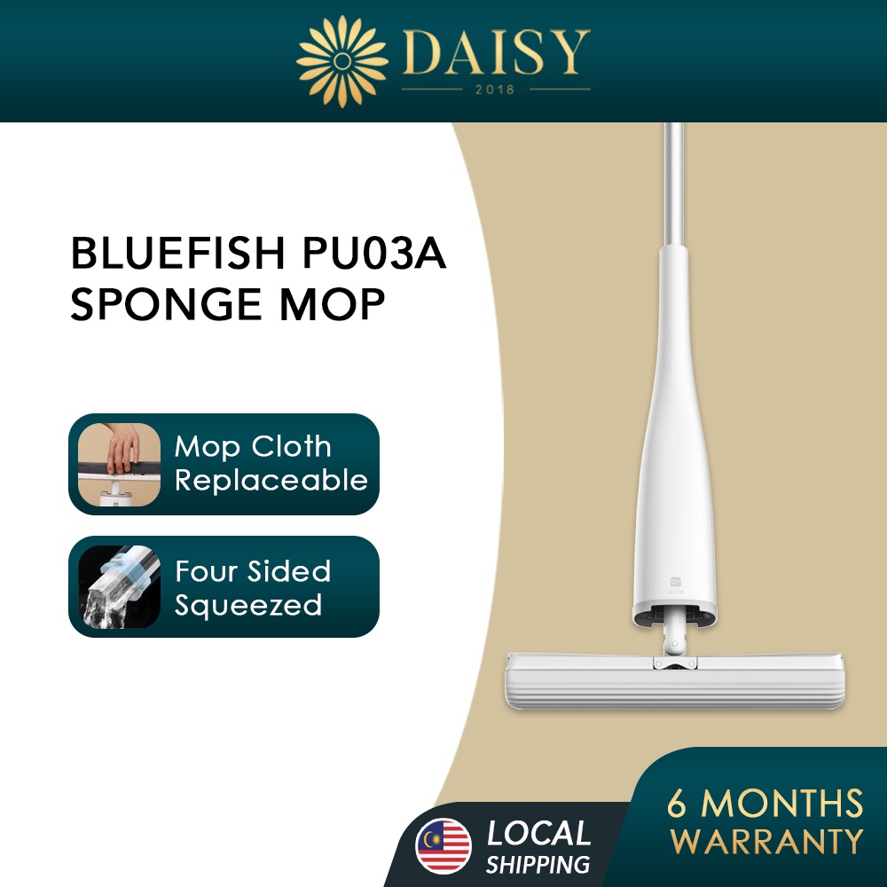 Xiaomi Mop Blue Fish Double-Fold Squeezing Mop Sponge Head Mop Water ...