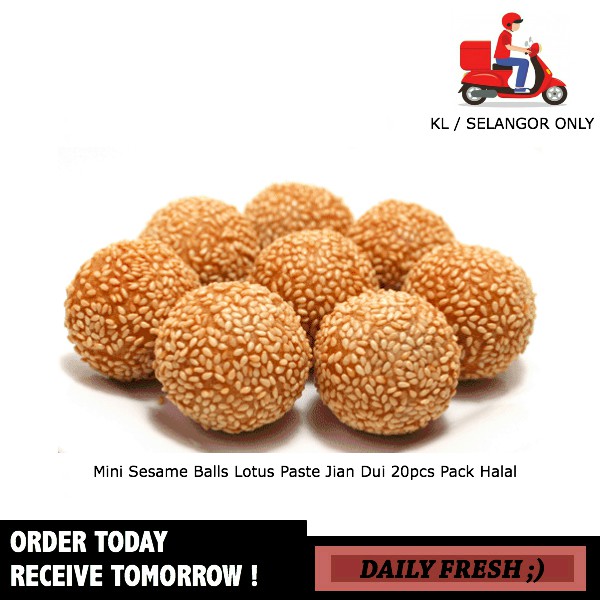Mini Sesame Balls Lotus Paste Jian Dui 20pcs Pack Halal Frozen Food ...