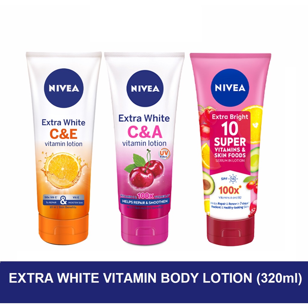 NIVEA Extra White Vitamin Body Lotion - 320ml | Shopee Malaysia