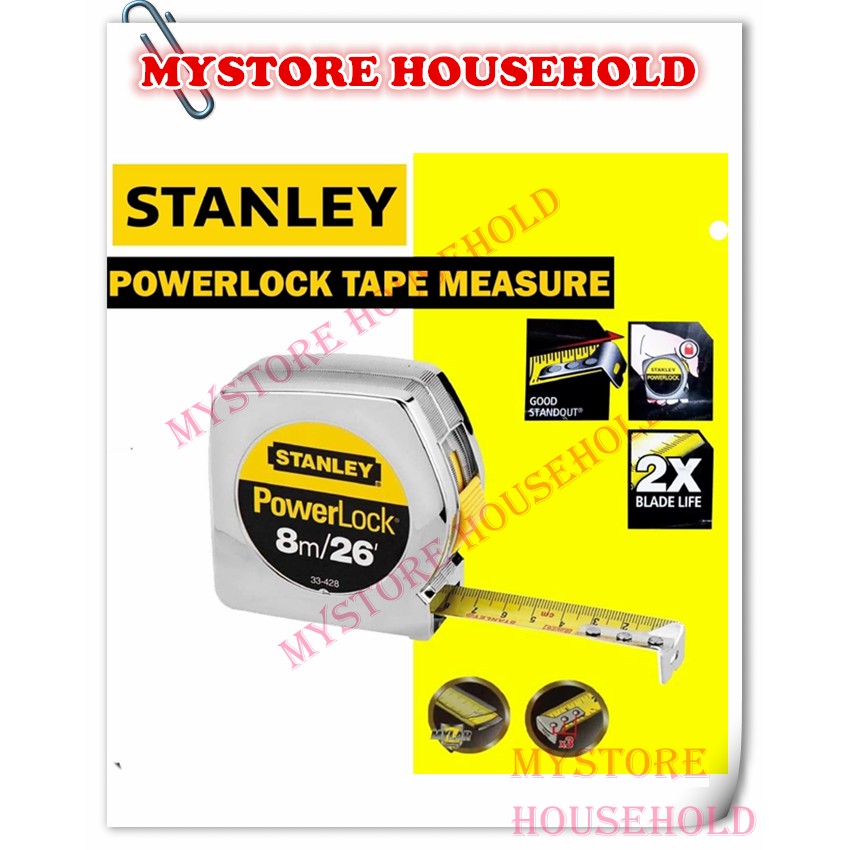 STANLEY 8M POWER LOCK MEASURING TAPE (STHT 33-428-8) | Shopee Malaysia