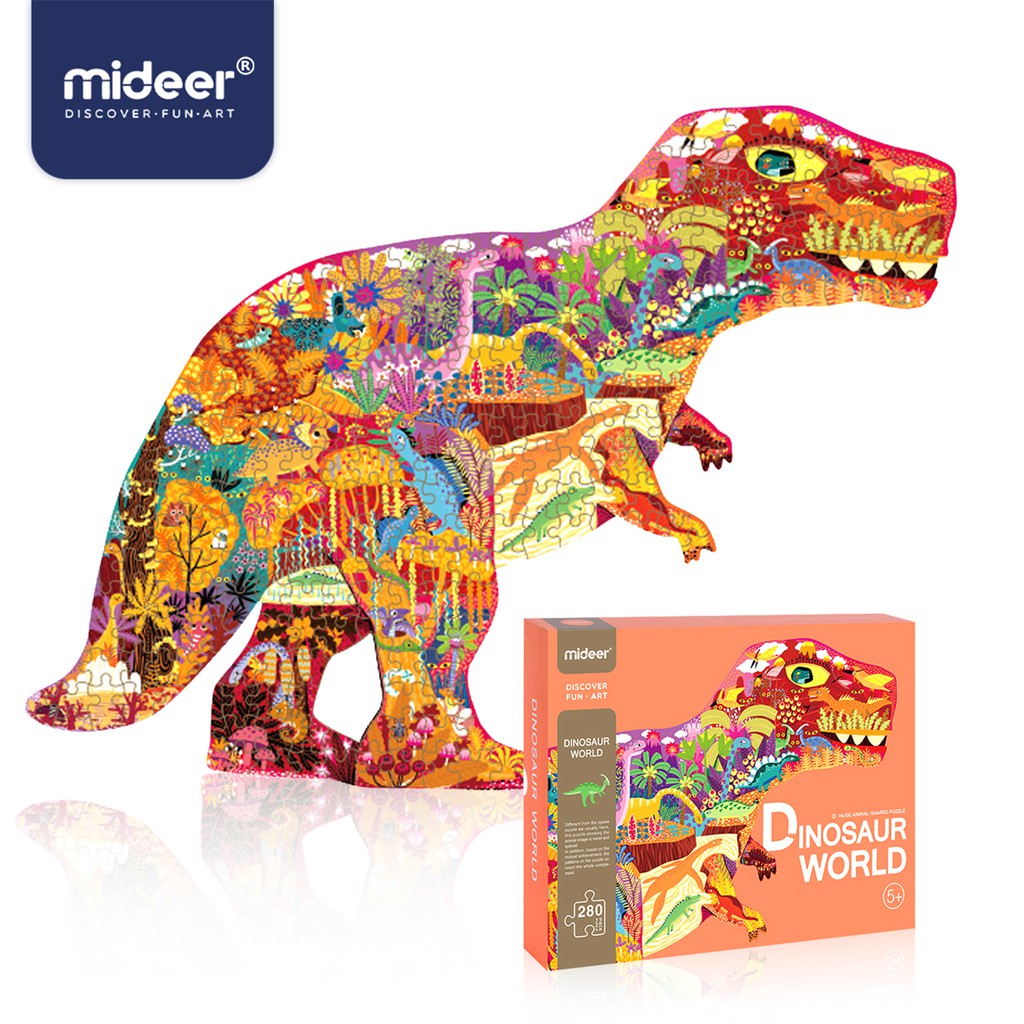 Mideer Huge Animal Shaped Puzzle - Dinosaur World (280 Pcs) | Shopee ...