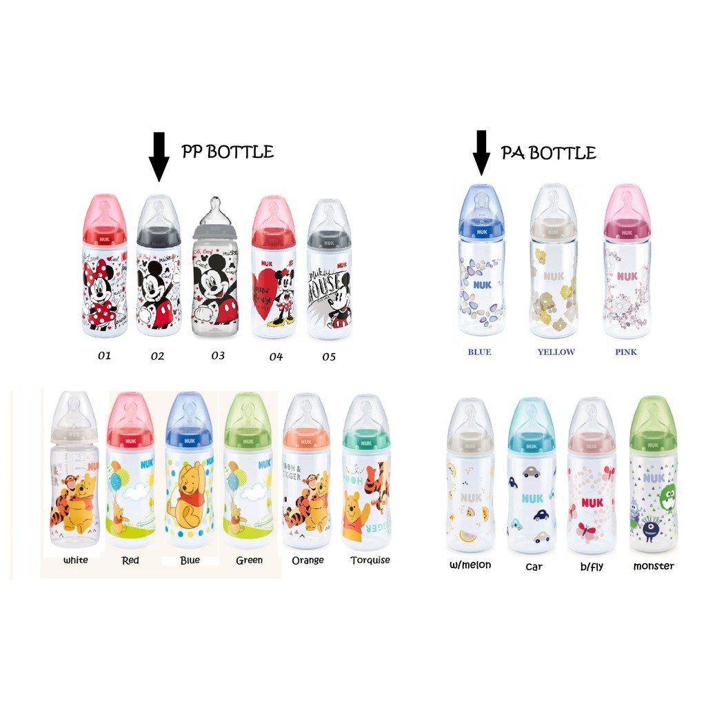 NUK Mickey/Minnie PP BOTTLE (10oz/300ml) 0-18M | Shopee Malaysia