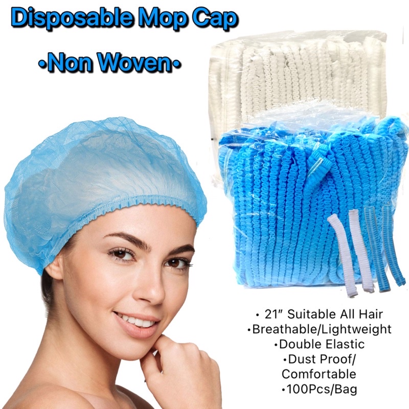 (Ready Stock) 21’’ Disposable Non Woven Elastic Clip Cap/ Strip Cap ...